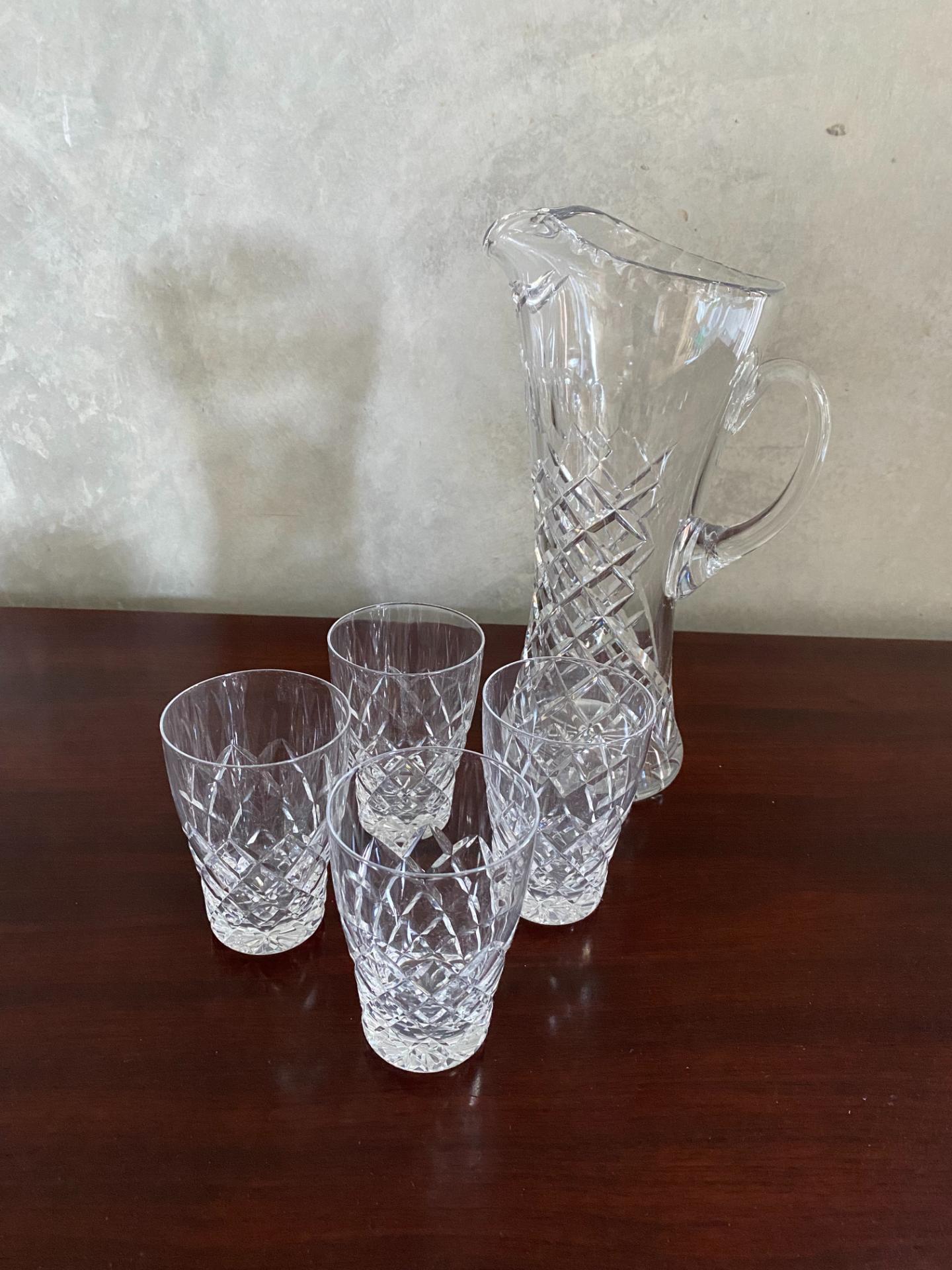 Crystal Water Jug with 4 Glasses Furniture Restoration and Sales