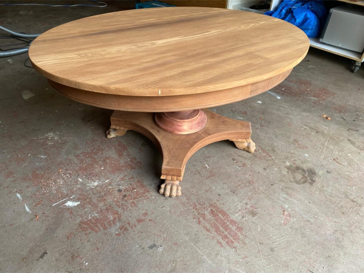 Oval Pedestal Coffee Table with Claw Feet Furniture Restoration and Sales